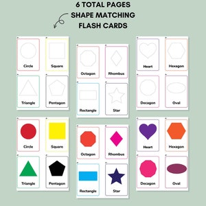 Shape Matching Flash Cards Toddler Activities Learning Flash Cards - Etsy