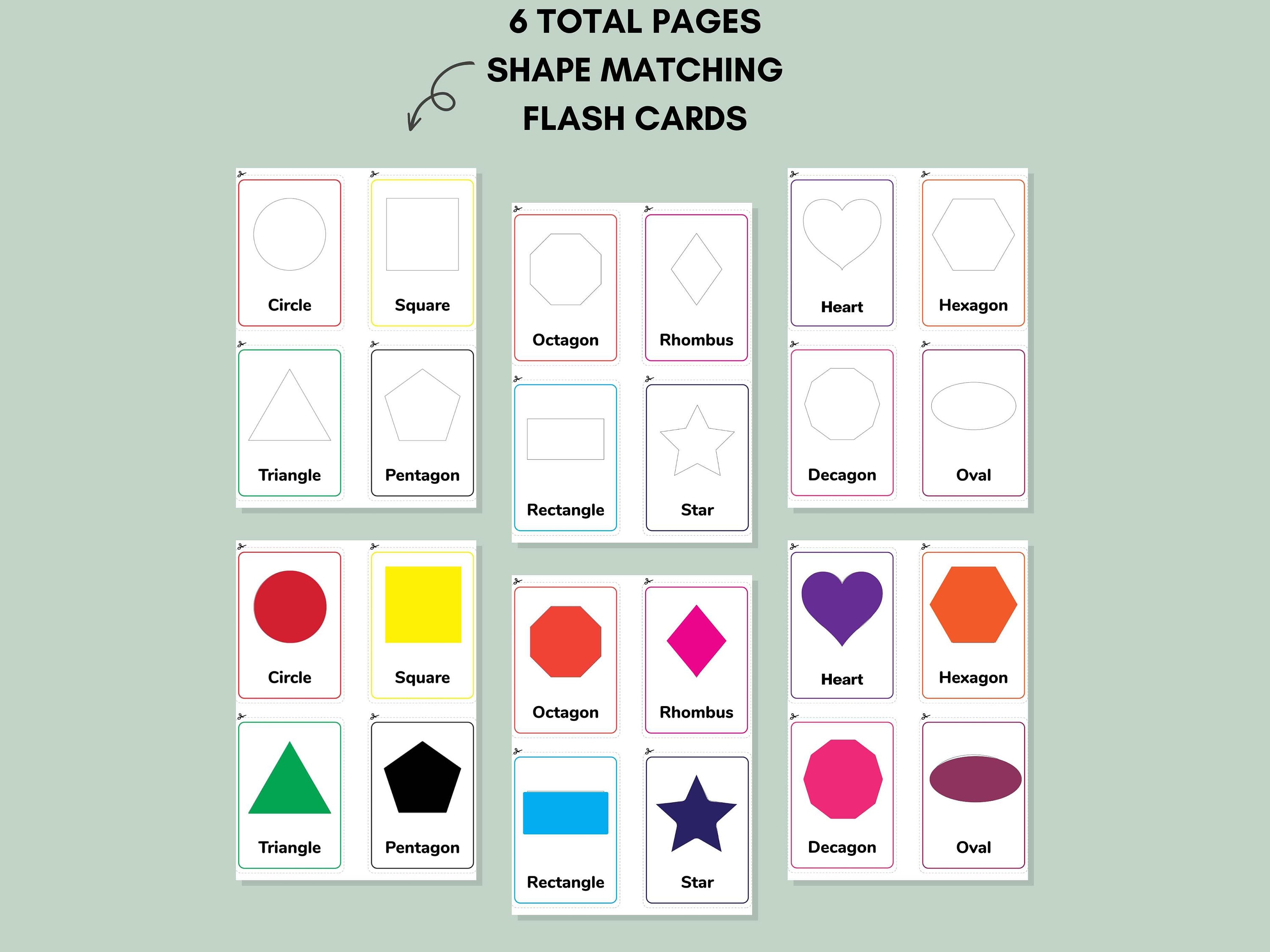 Shape Matching Flash Cards | Toddler Activities | Learning Flash Cards ...