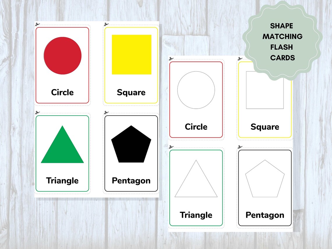 Shape Matching Flash Cards | Toddler Activities | Learning Flash Cards ...