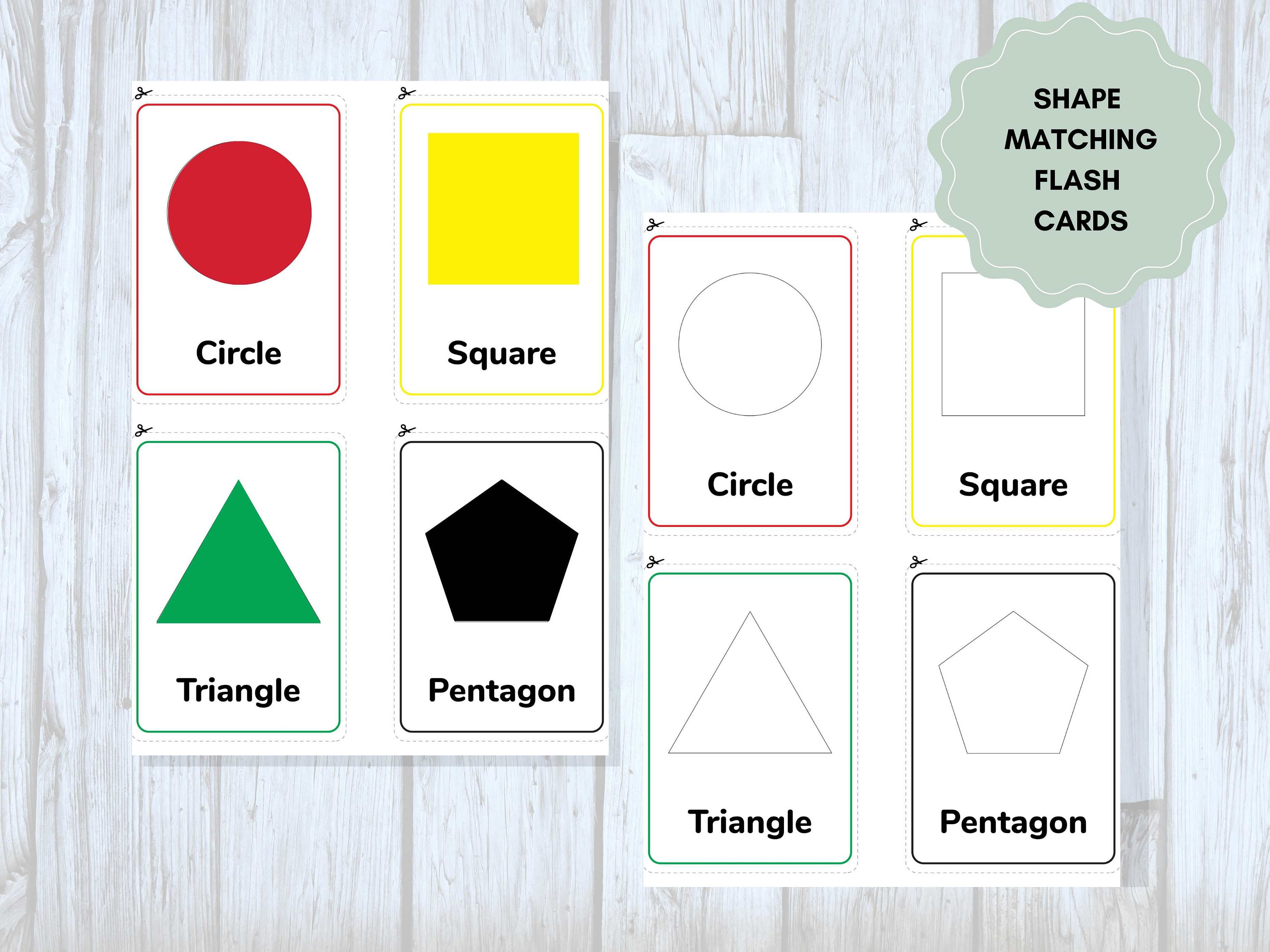 Shape Matching Flash Cards | Toddler Activities | Learning Flash Cards ...