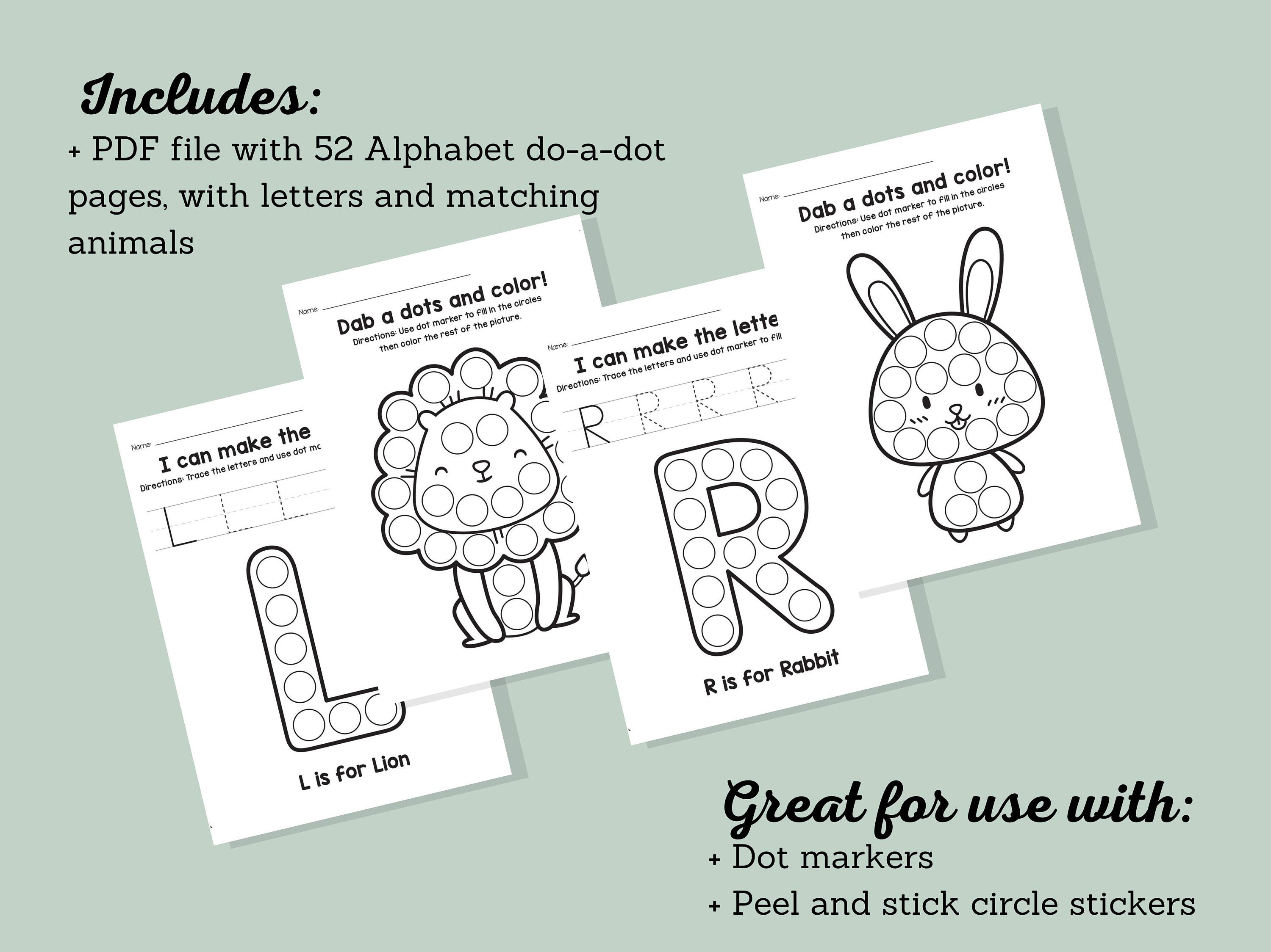 ABC Coloring Pages Do-a-dot Activity for Toddler Alphabet Worksheets ...