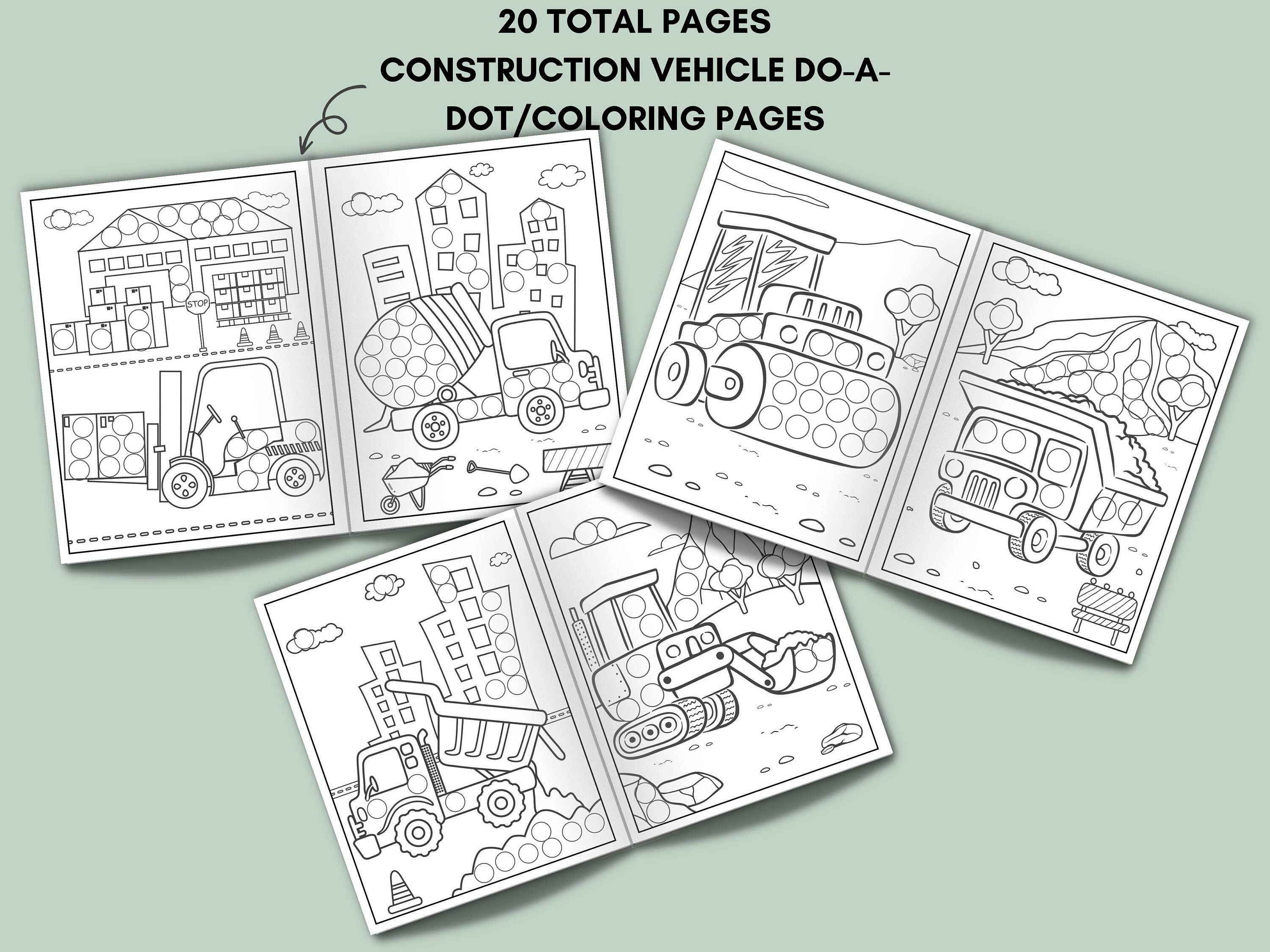 Construction Do-a-dot Activity Pages | Toddler Activity | Preschool ...