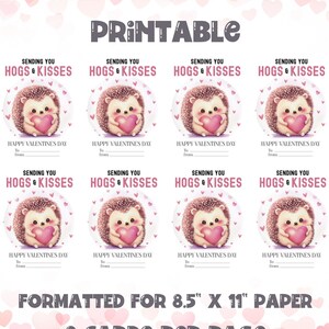 Valentine's Day Printable Hedgehog/ Printable INSTANT DOWNLOAD - Etsy