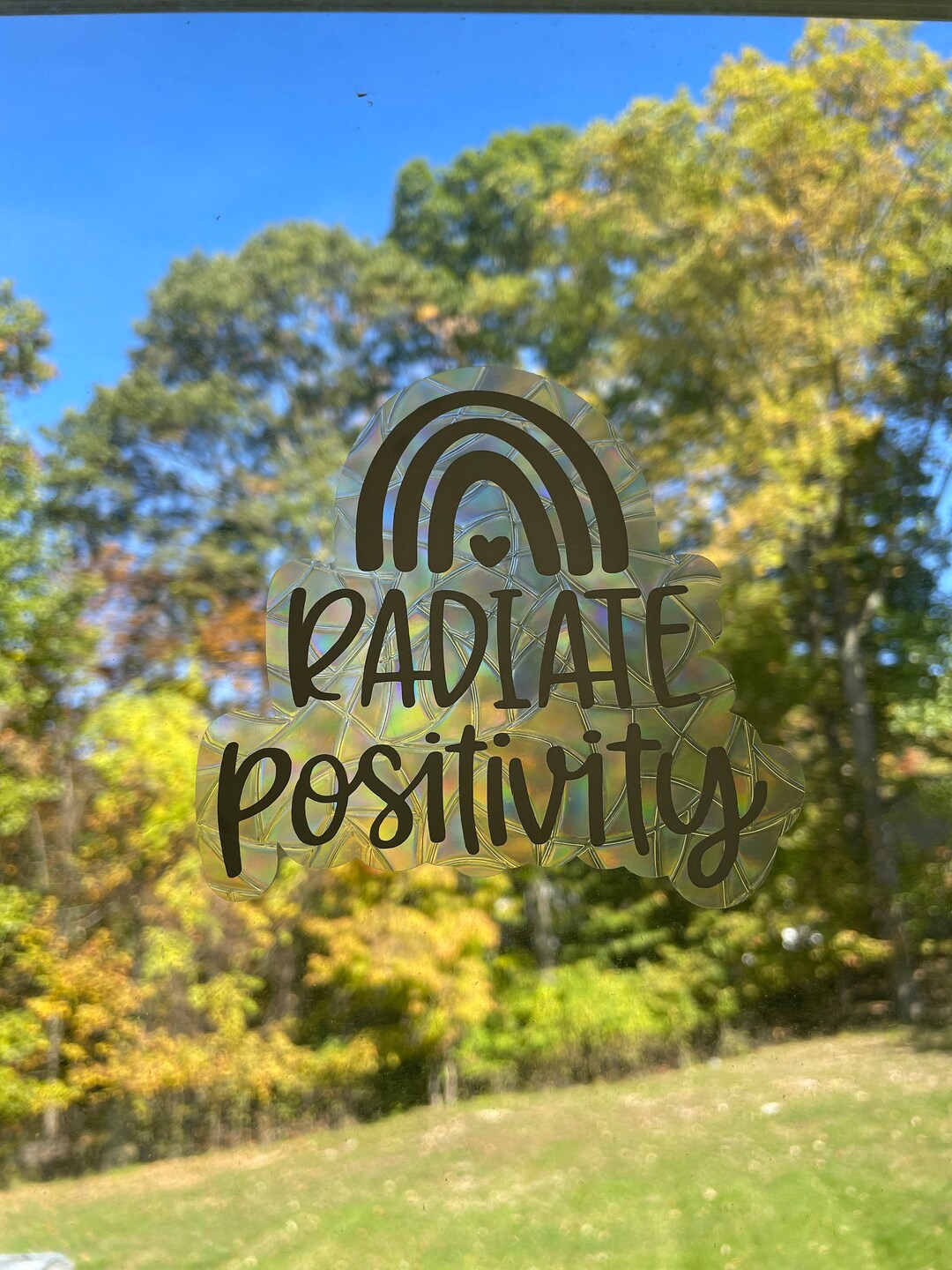 Radiate Positivity Window Cling Sun Catcher Window Cling - Etsy