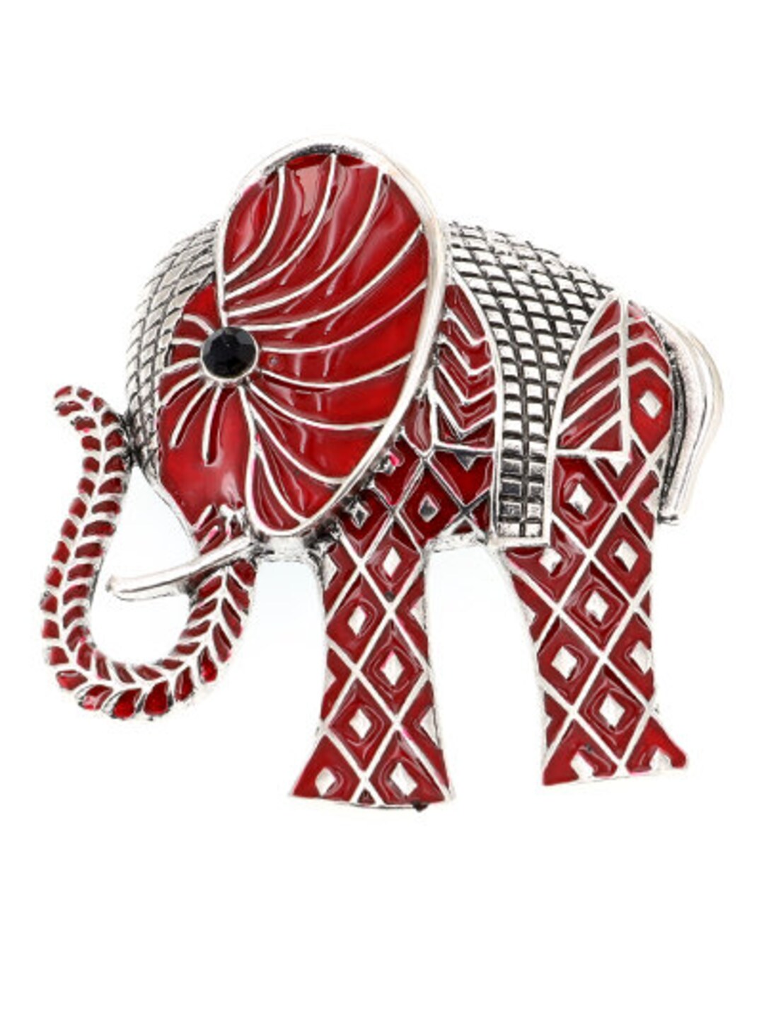 Red Elephant Brooch, Gift for Her, Red Unique Elephant Metal Brooch ...