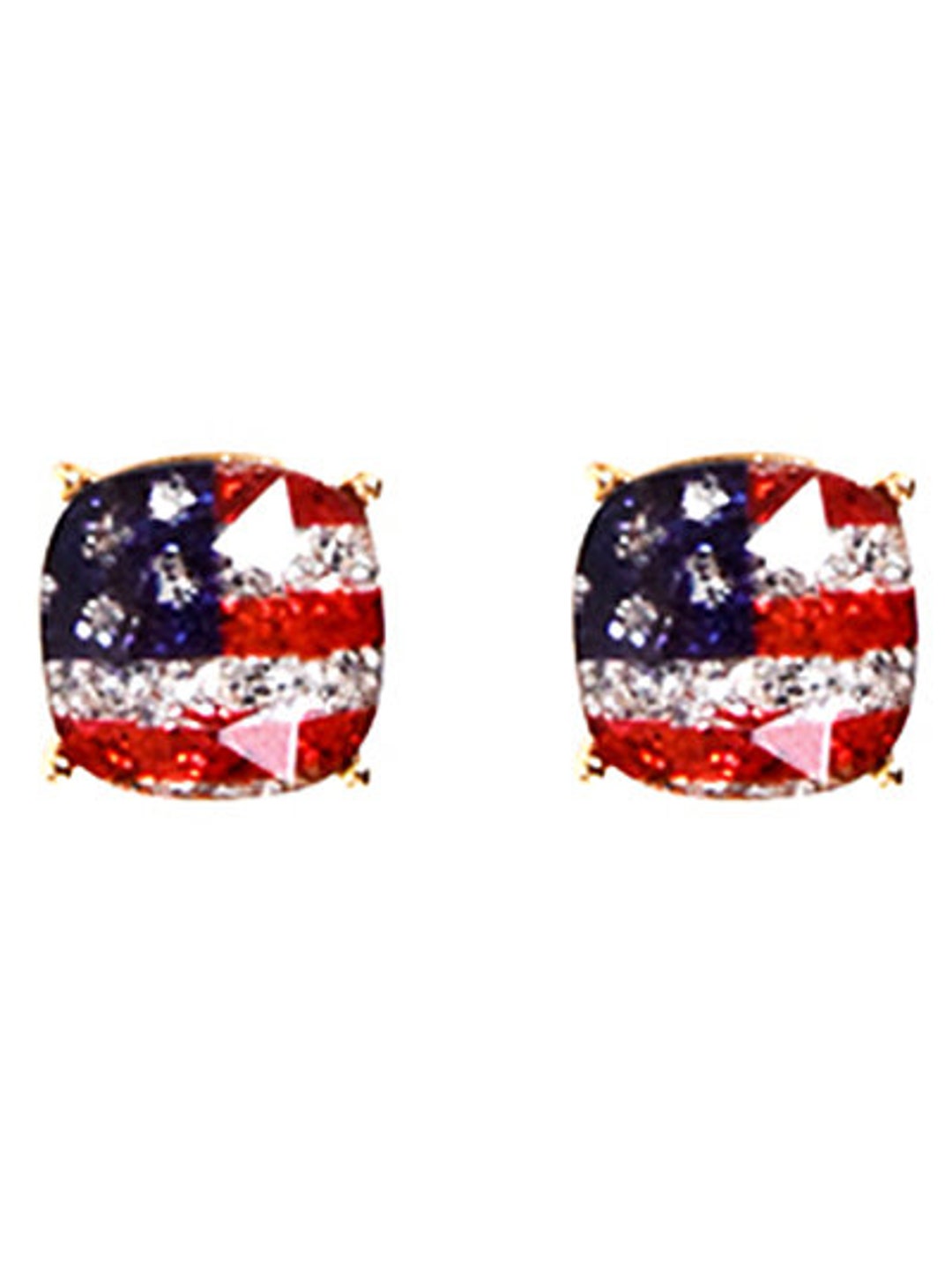 USA Flag Stud Earrings, American Flag Earrings, Glitter Earrings ...