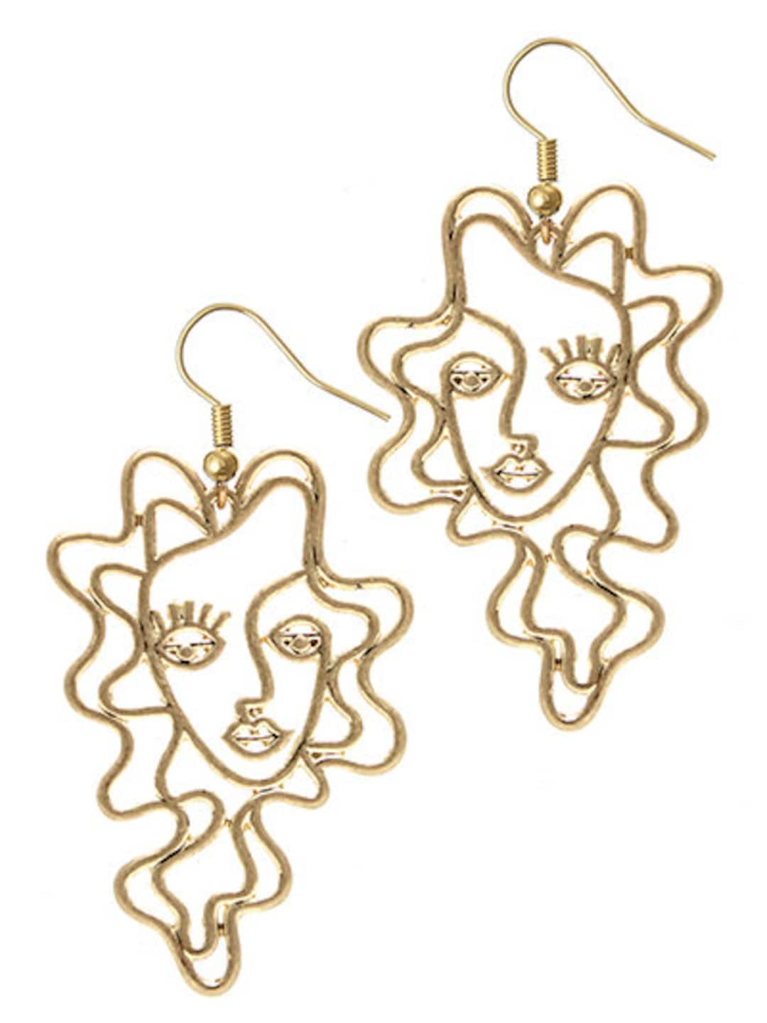 Abstract Face Dangle Earrings, Statement Jewelry - Etsy