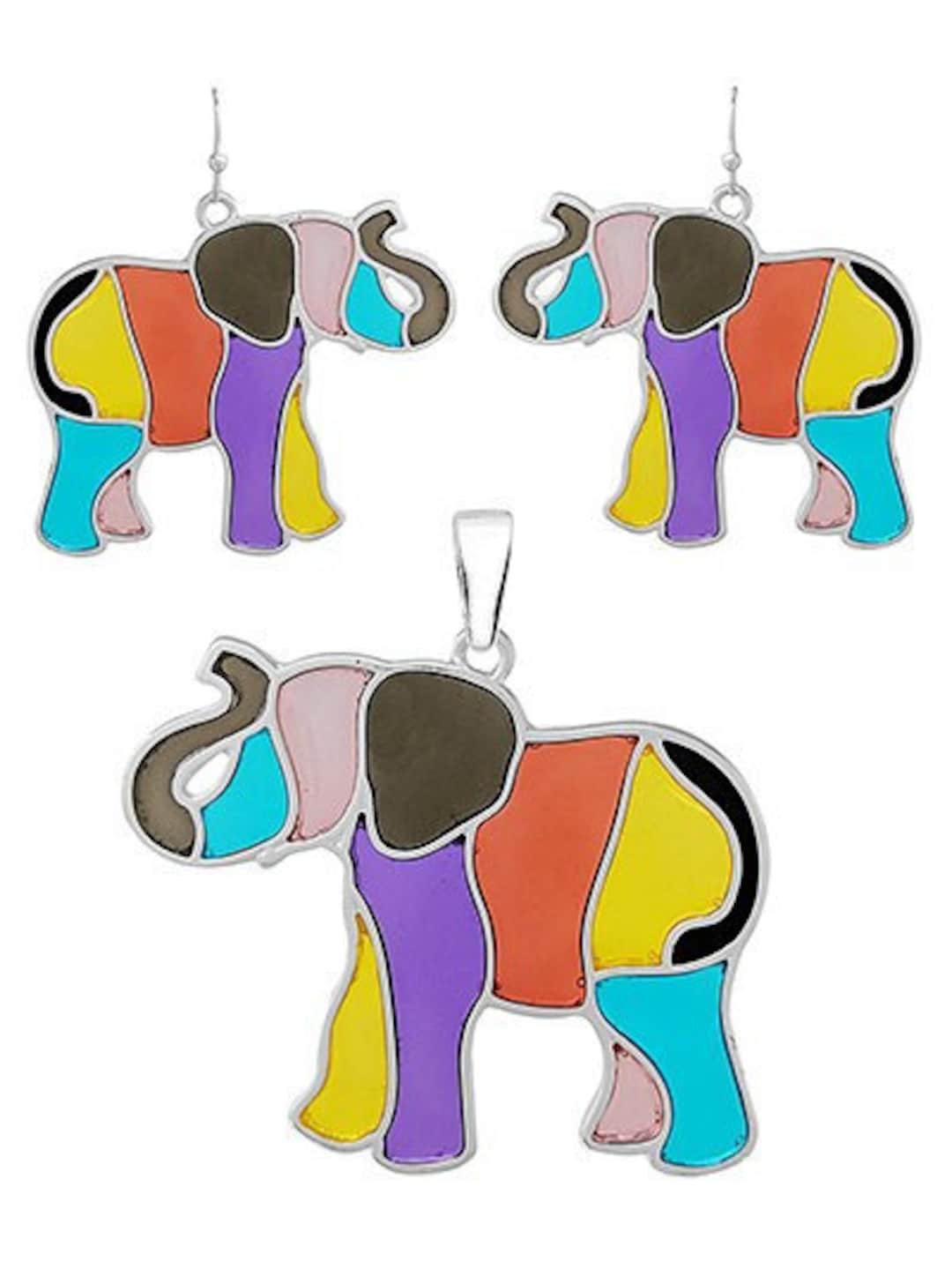 Elephant Earrings and Pendant, Ethnic Earrings, Animal Earrings, Gift ...