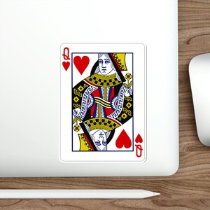Vinyl Sticker - Playing Card : the Queen of Hearts - Etsy