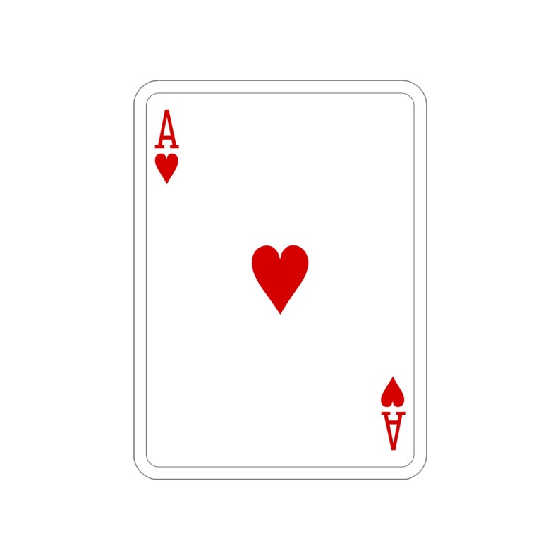 Vinyl Sticker Playing Card : the Ace of Hearts - Etsy