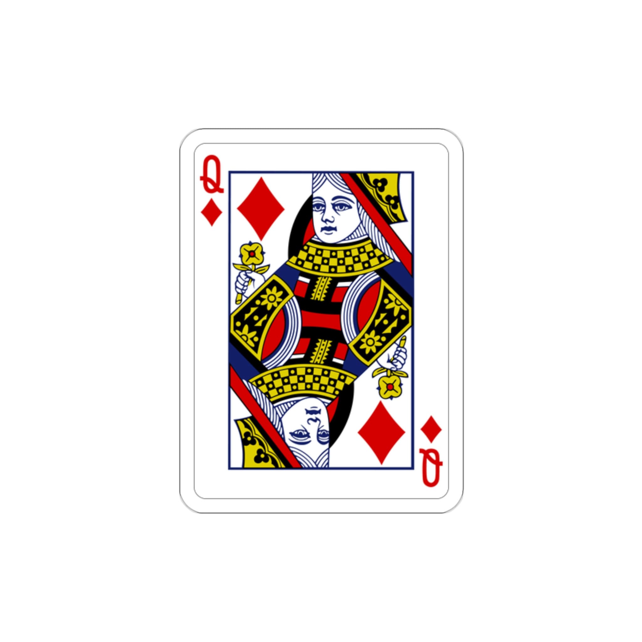 Vinyl Sticker - Playing Card : the Queen of Diamonds - Etsy