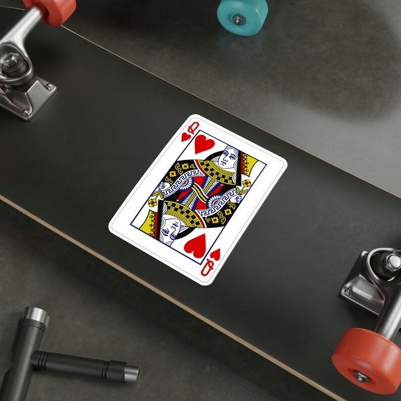 Vinyl Sticker - Playing Card : the Queen of Hearts - Etsy