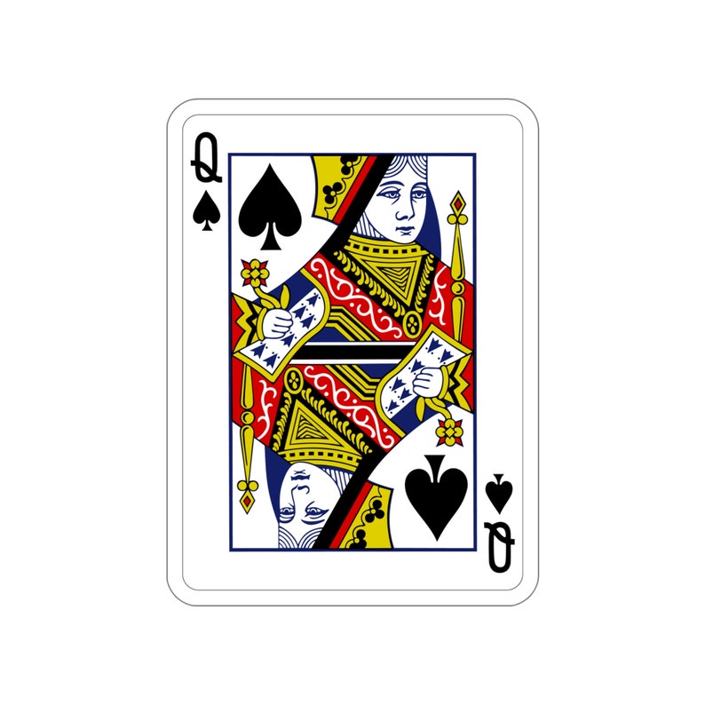 Vinyl Sticker - Playing Card : the Queen of Spades - Etsy
