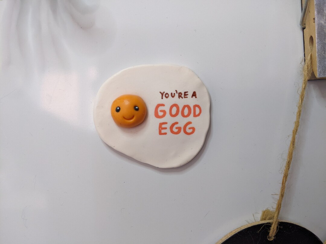You're a Good Egg Magnet With Gift Box, Handmade Fried Egg Character ...