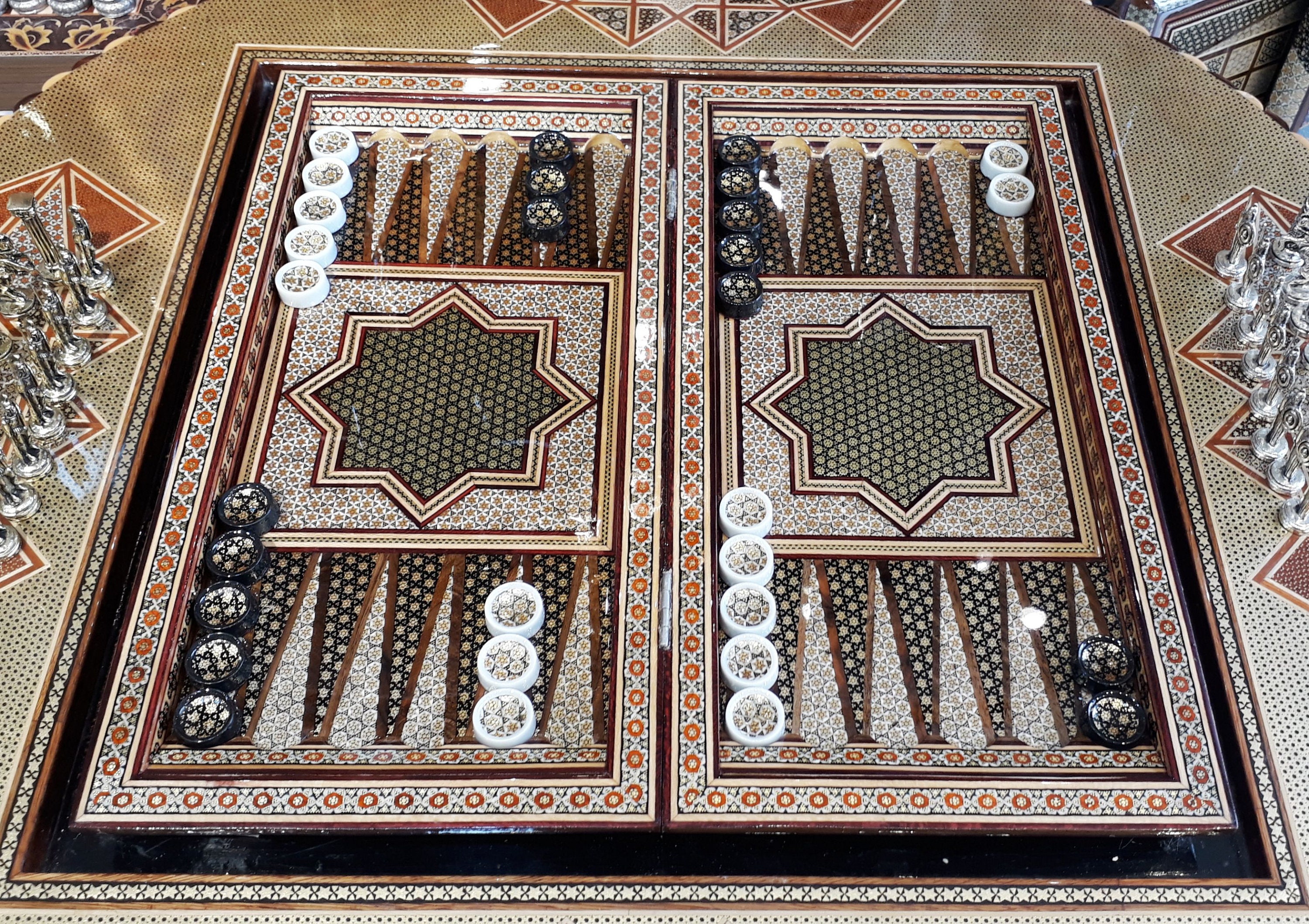 5050cm All Over Khatam Persian Chess & Backgammon Set - Etsy