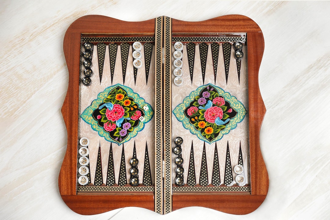 50x50 (cm) Handmade Persian Khatam Backgammon & Chess Set With Persian ...