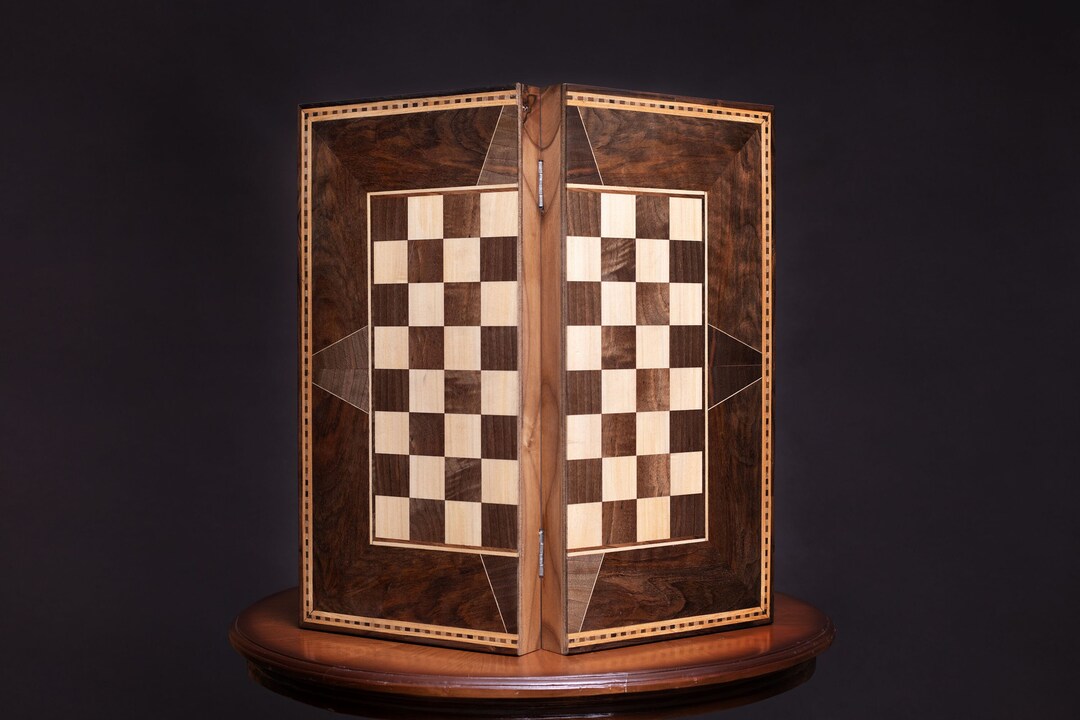 5050cm Walnut Wood Persian Backgammon & Chess Set Handmade Backgammon ...