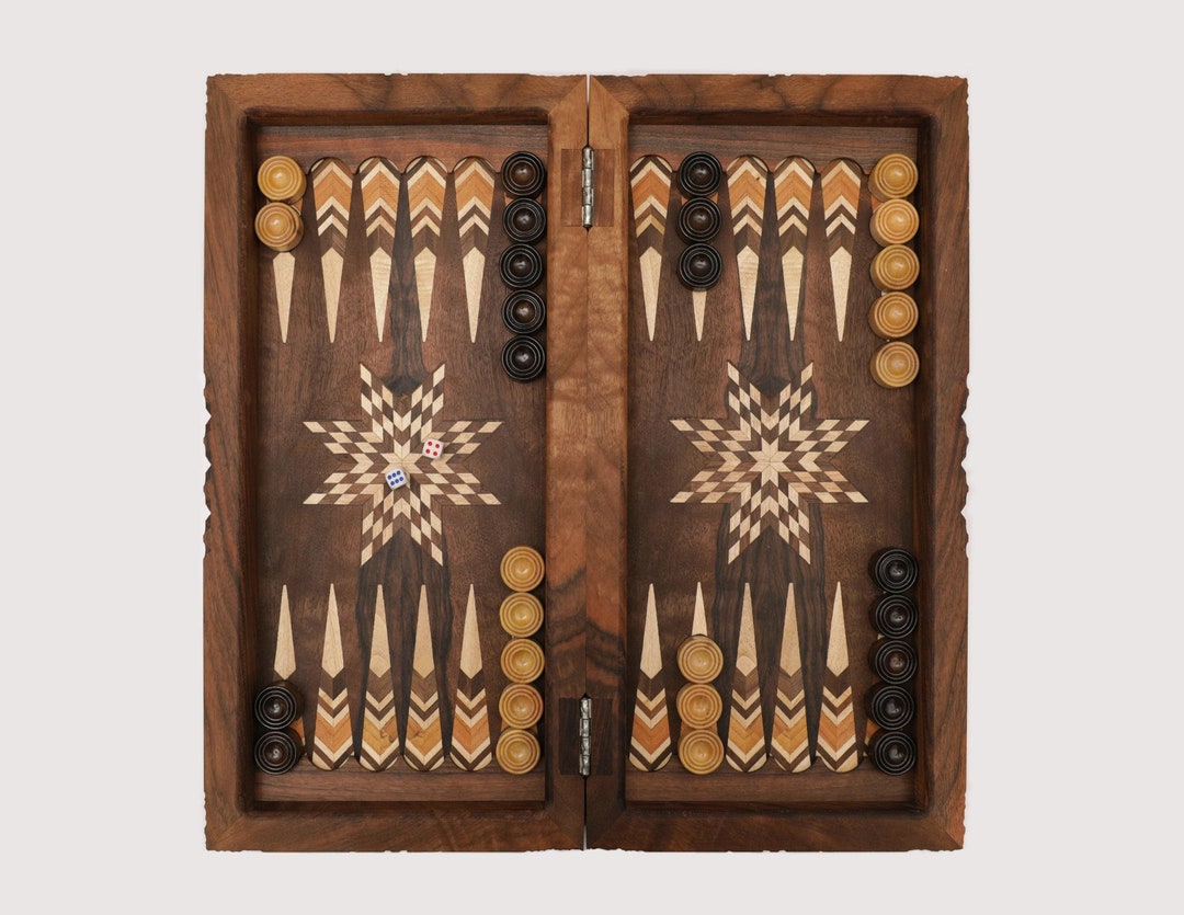 40*40(cm) Walnut Wood Persian Chess & Backgammon Set With Delicate ...