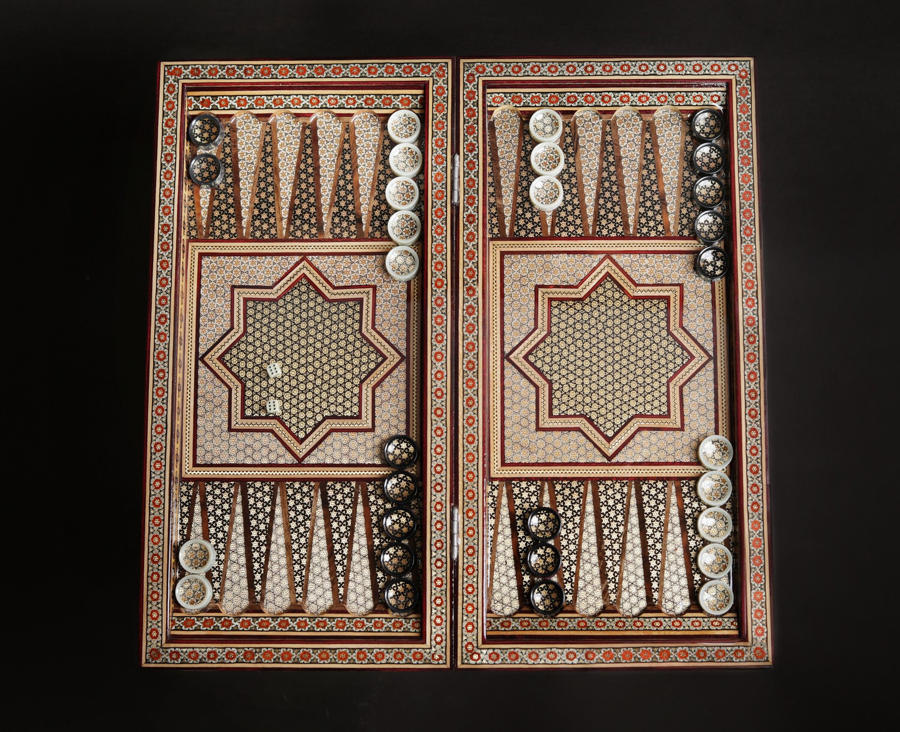 5050cm All Over Khatam Persian Chess & Backgammon Set Handmade Gift for ...
