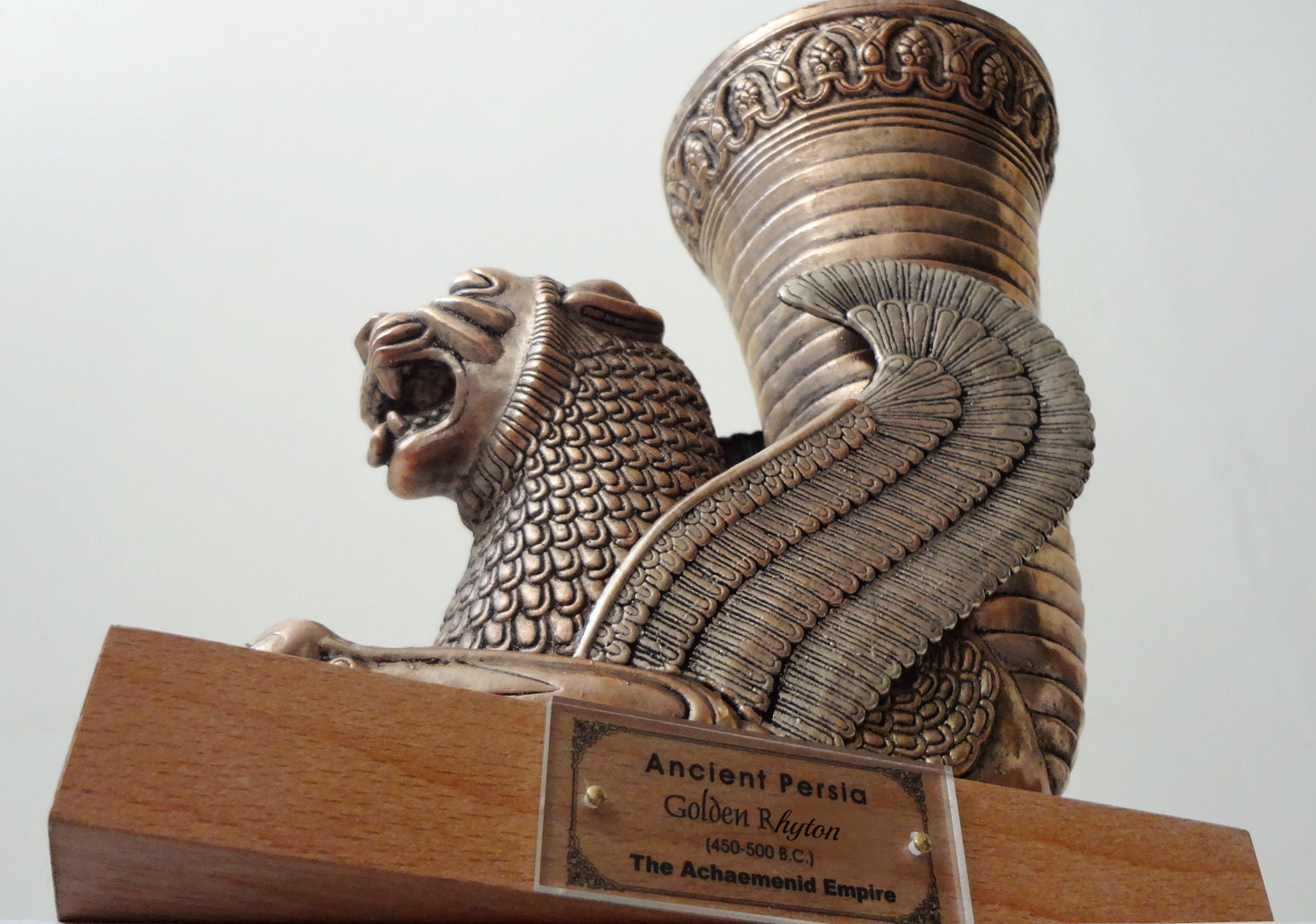 Ancient Persia Decorative Achaemenid Persian Lion Rhyton Replica Golden ...