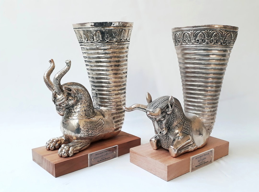 Achaemenid Persian Rhyton Replicas – Handmade Copper Bull and Griffin ...