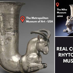 Achaemenid Rhyton Replica: Copper Ibex and Horned-lion Drinking Vessels ...