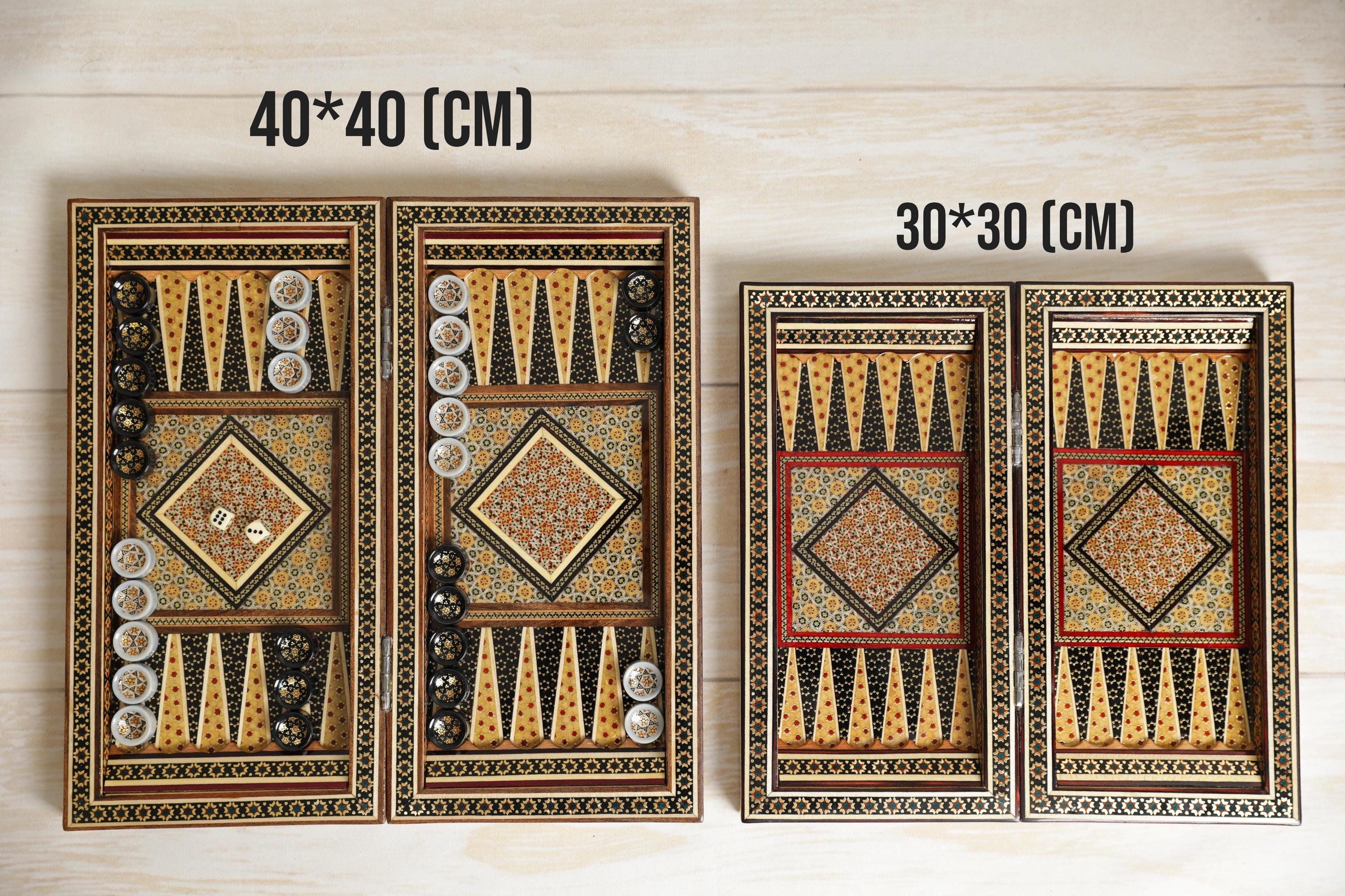 Khatam Persian Backgammon Chess Set: Travel-friendly Backgammon Board ...