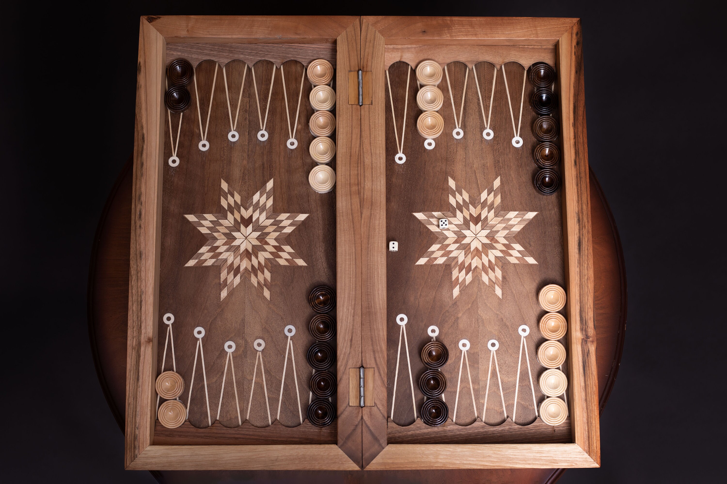 5050cm Walnut Wood Persian Backgammon & Chess Set Handmade Backgammon ...