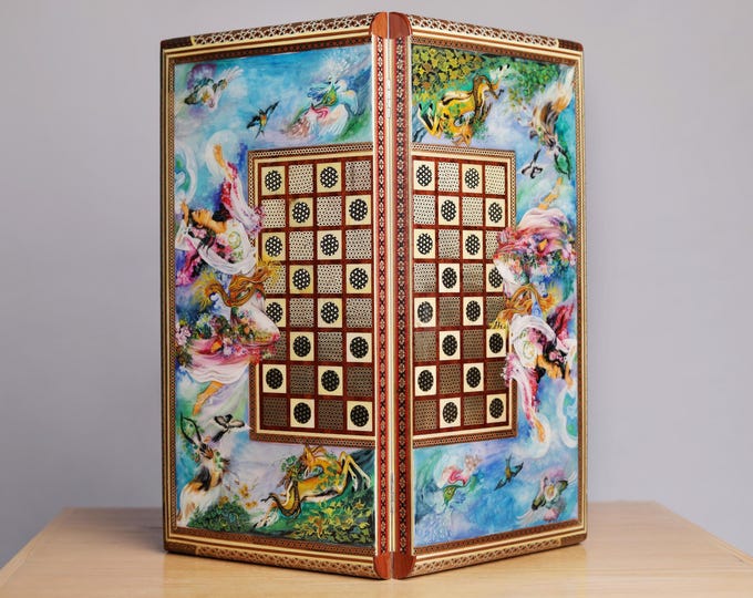 60*60(cm) Luxurious Handmade Khatam Backgammon With A Charming Persian ...