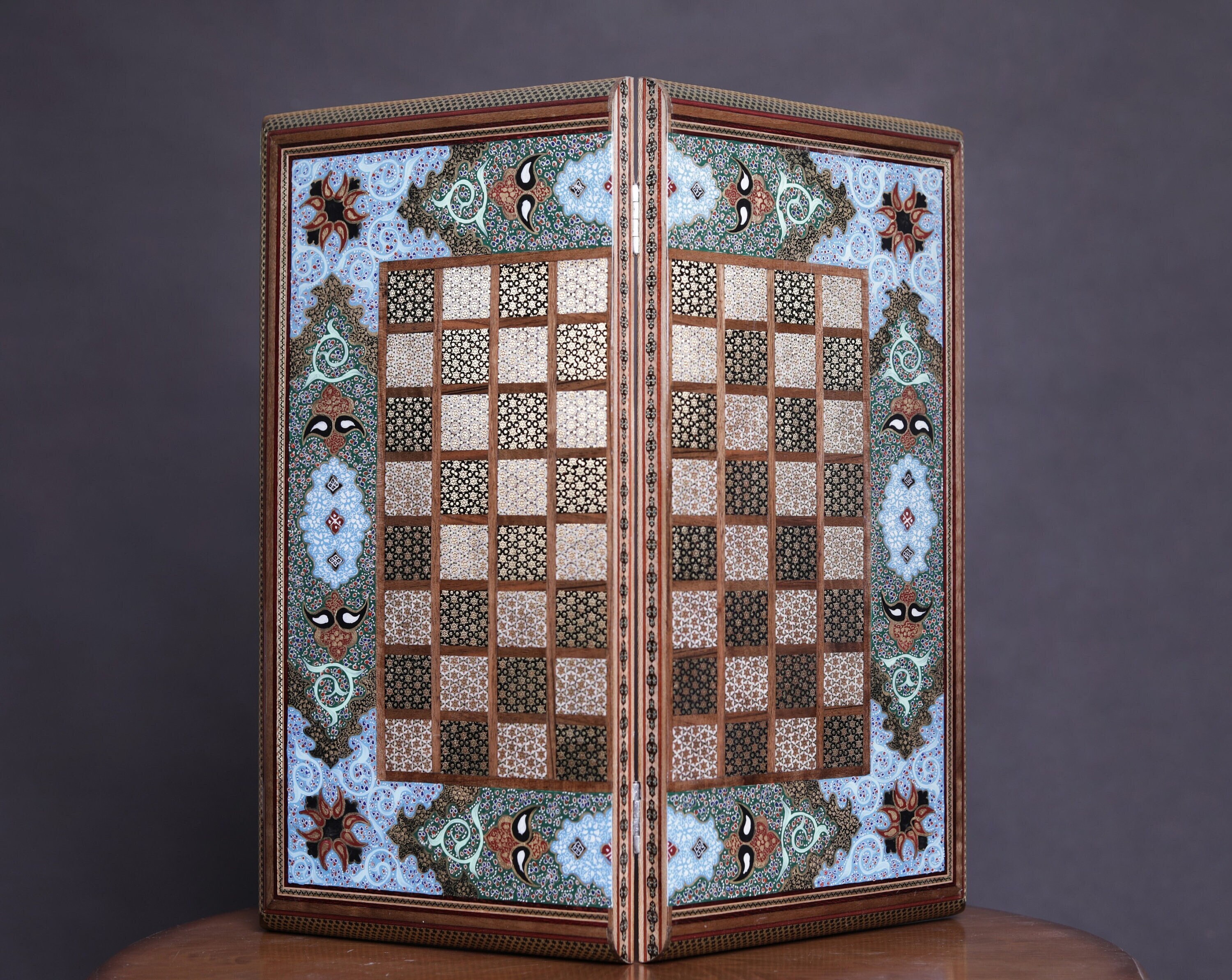 5050cm Handmade Khatam Persian Backgammon Chess Set With Persian ...