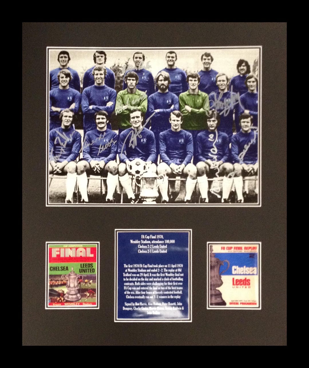 Chelsea 1970 Multi Signed and Framed Team Photograph With COA & Photo ...