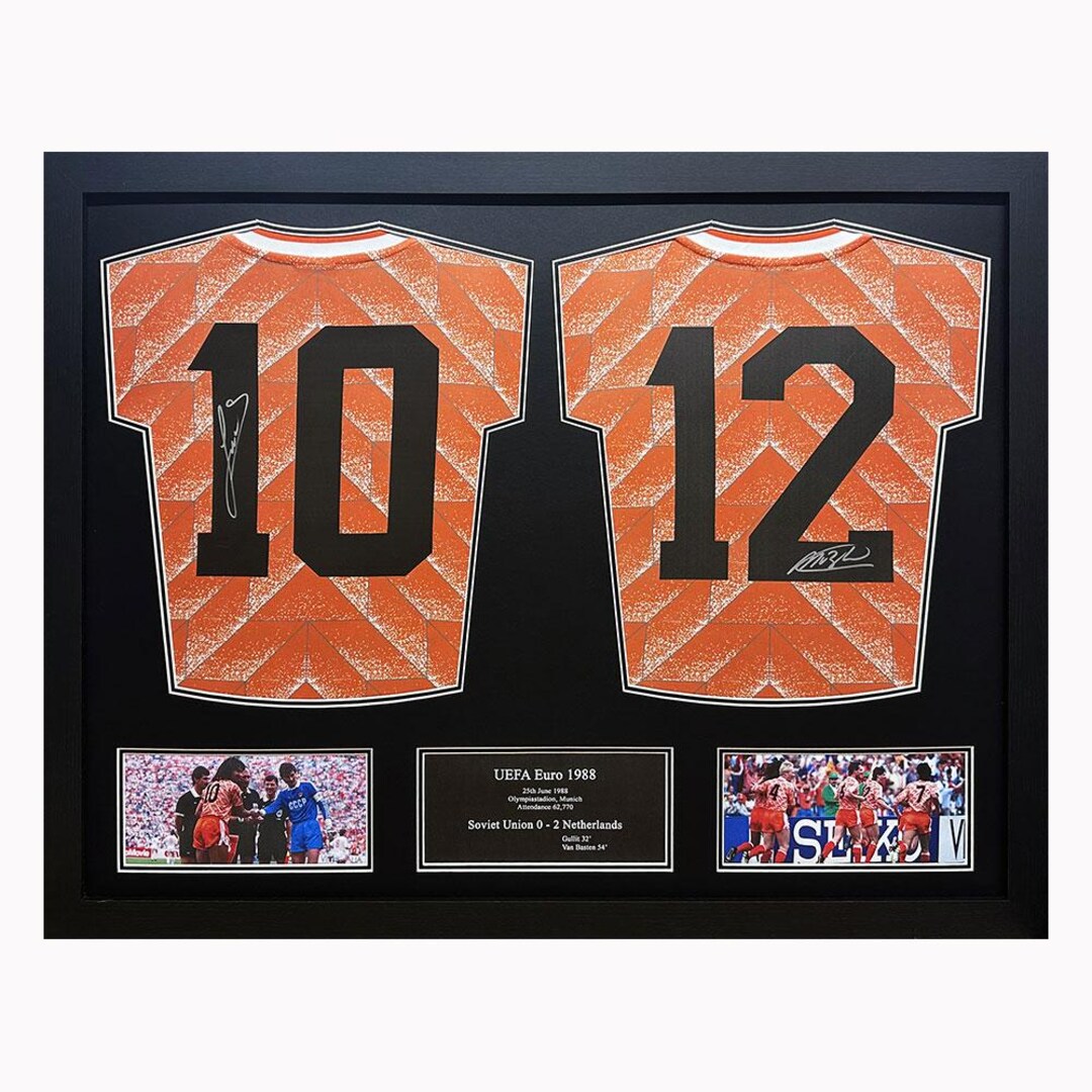 Ruud Gullit and Marco Van Basten Signed and Framed Holland Shirts With ...