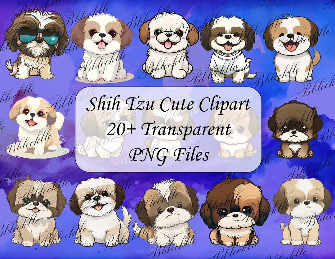 Shih Tzu, Shitzu Clipart Collection Cute Adult and Baby Cartoon Toon ...