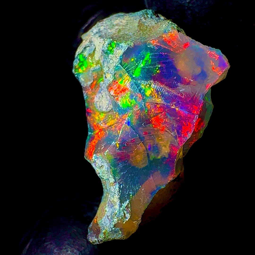 Natural Ethiopian Dry Opal Rough. Loose Opal Rough. Black Opal. Fire ...
