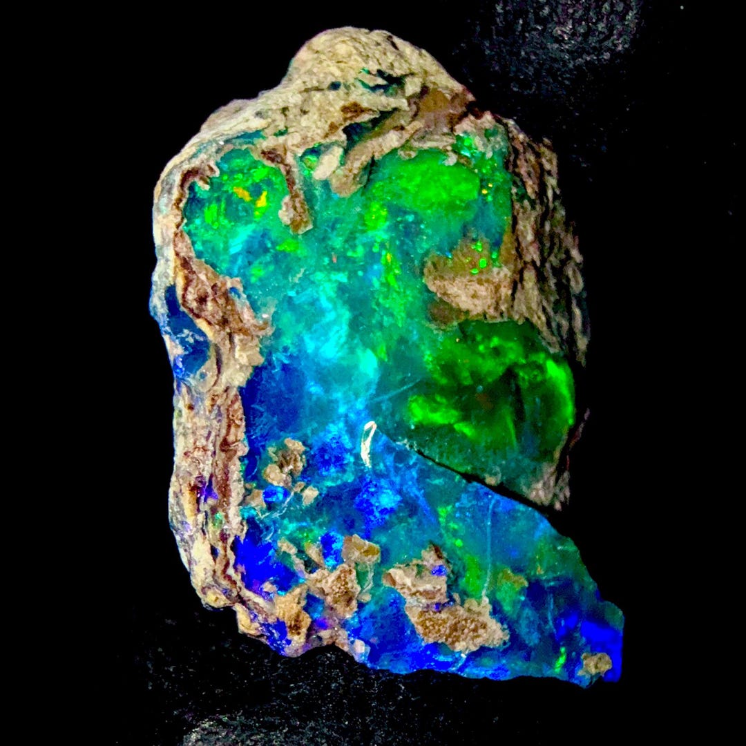 Ethiopian Natural Black Opal Gemstone Rough Fire Raw Loose Opal 19X14X6 ...