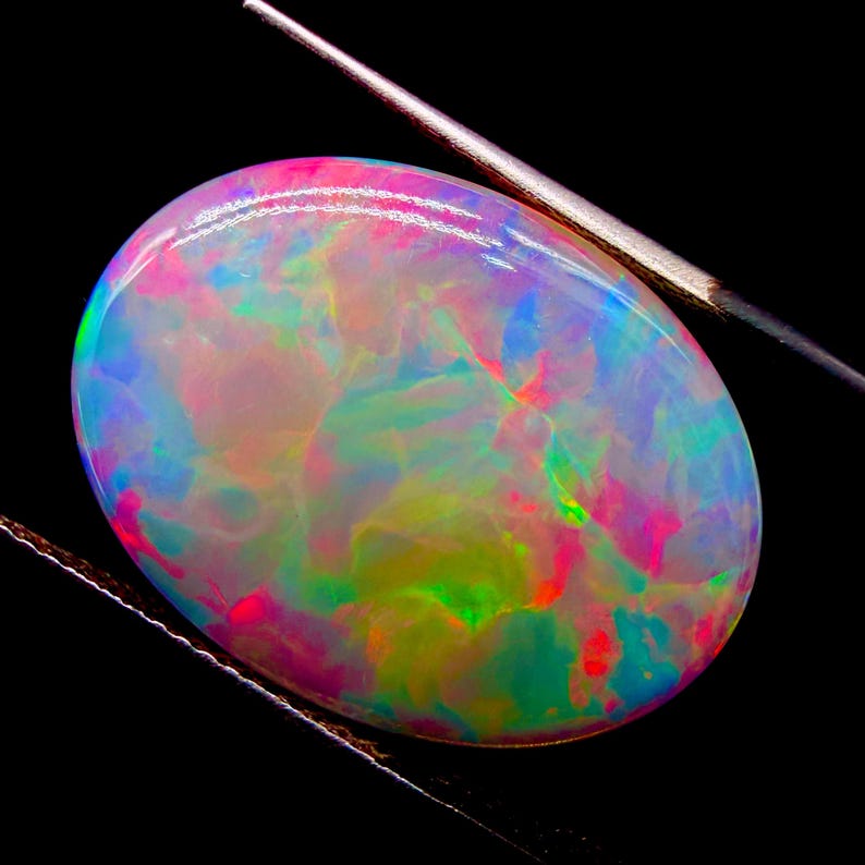 Opal Ethiopian Cabochon, Natural Fire Gemstone for Jewelry Making 7.7 ...