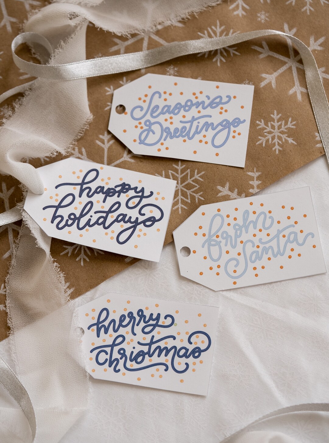 Holiday Greeting Gift Tags Blue Christmas Themed Printable Gift Tags ...