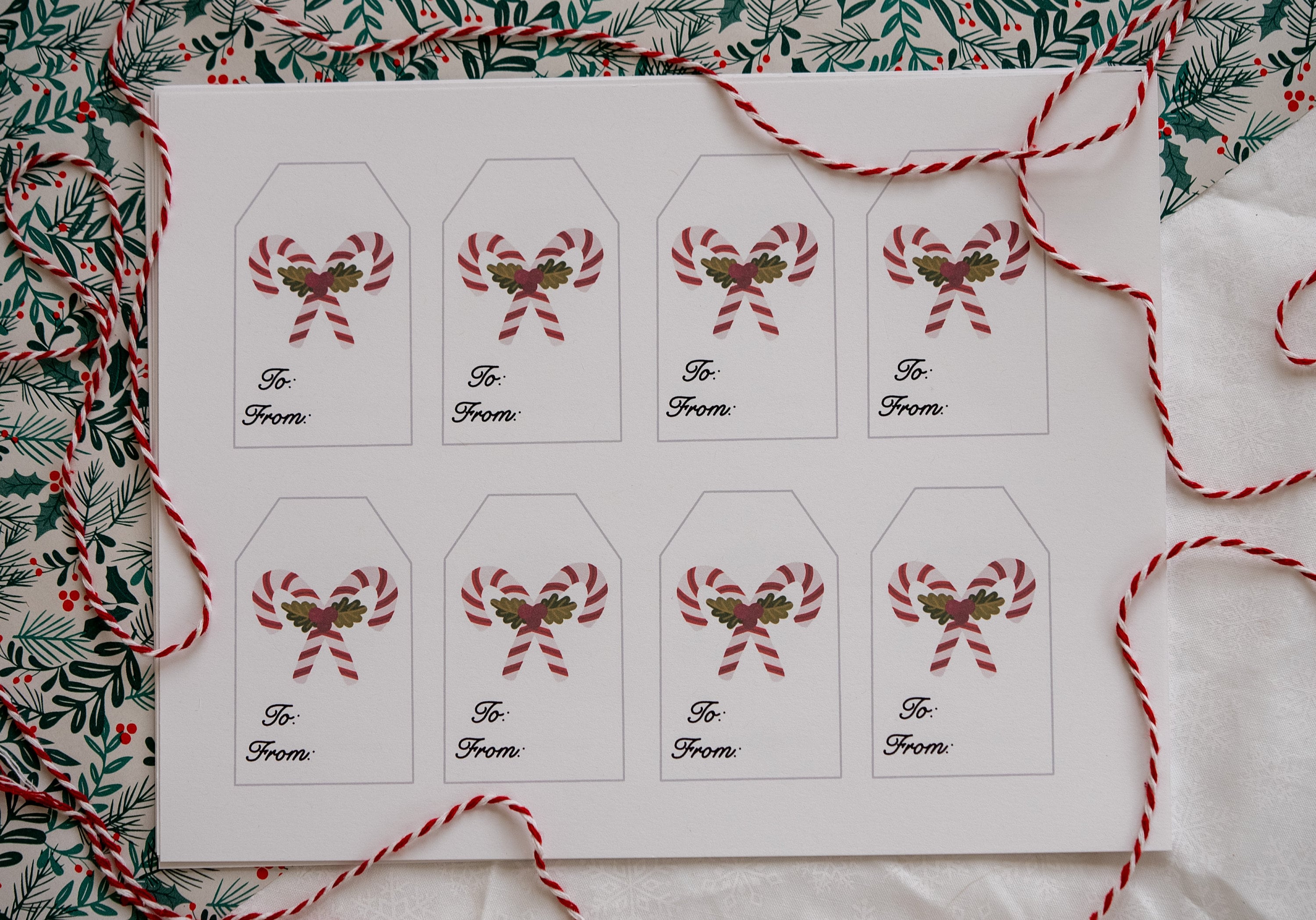 Candy Cane Gift Tags Christmas Themed Printable Gift Tags - Etsy