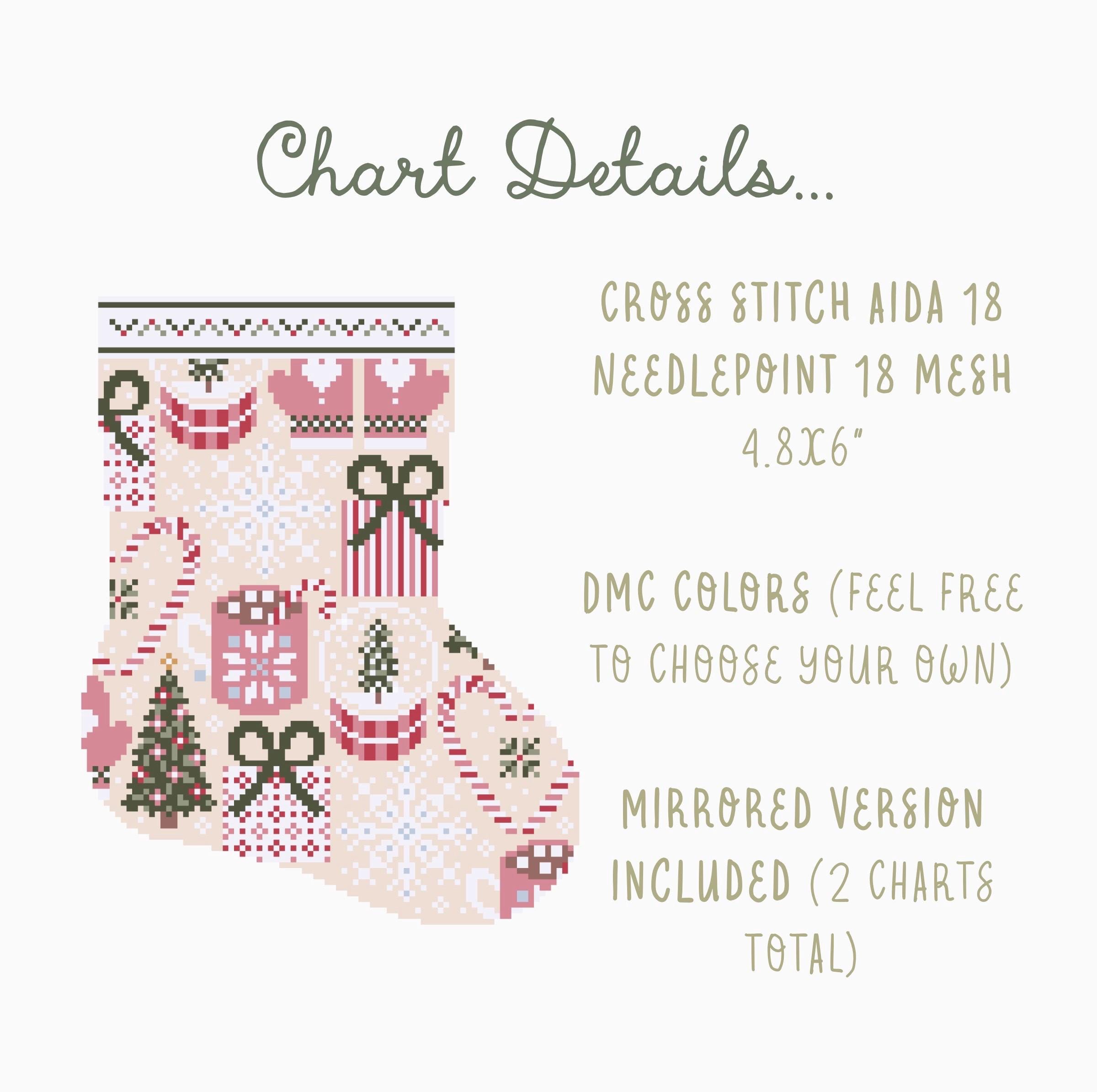 Mini Christmas Motif Stocking Cross Stitch/needlepoint Pattern ...