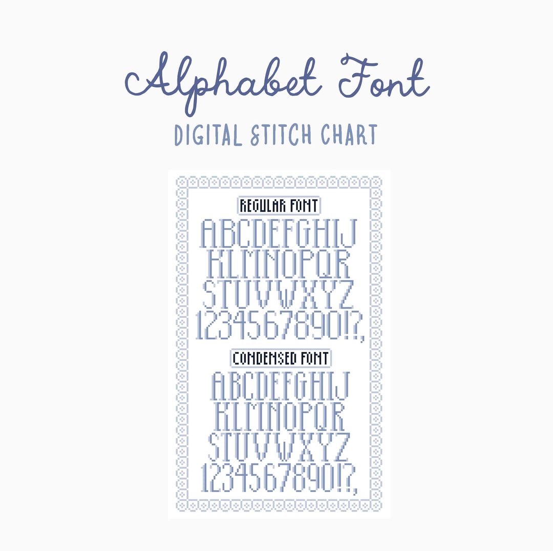 Cross Stitch/needlepoint Alphabet Fonts Pattern | Letter Number Font ...