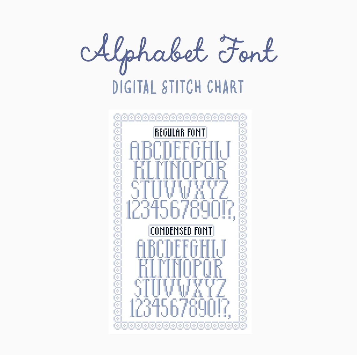 Cross Stitch/needlepoint Alphabet Fonts Pattern | Letter Number Font ...