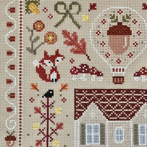 Autumn House Cross Stitch Pattern | Holiday Seasonal Fall Craft - Etsy