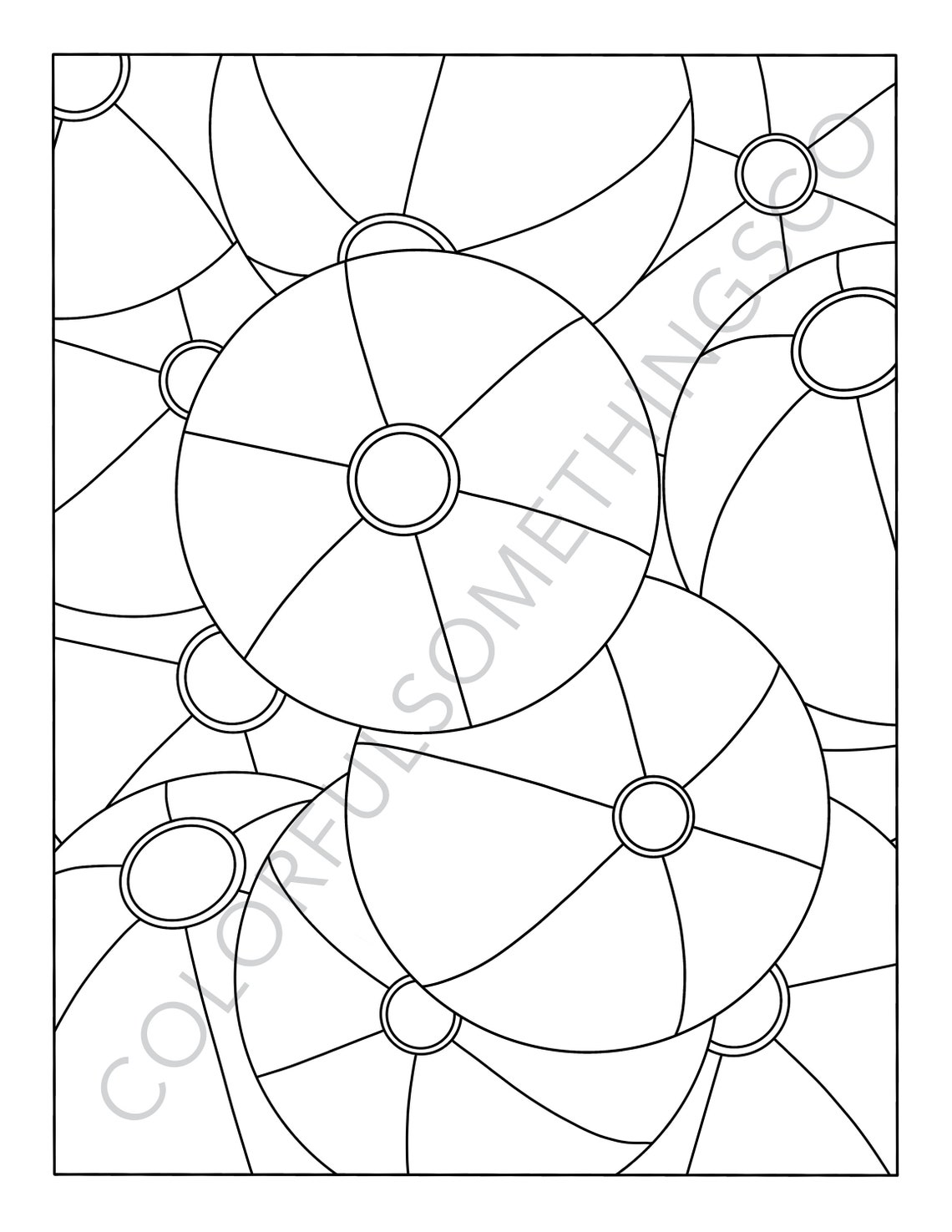 Summer Themed Coloring Pages Pack of 10 Summer Digital - Etsy