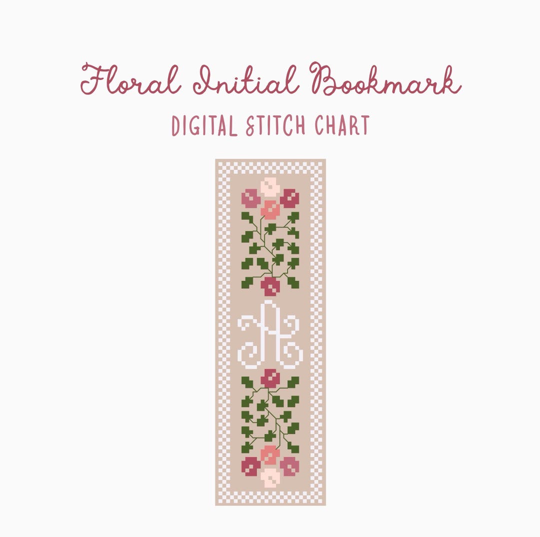 Custom Monogrammed Bookmark Cross Stitch Pattern - Etsy