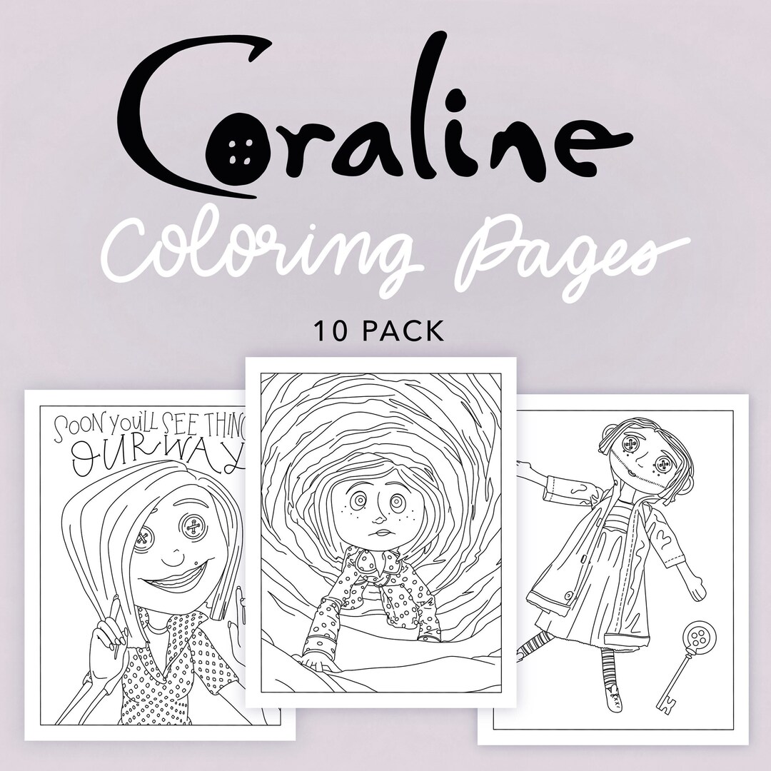 Coraline Coloring Pages Pack of 10 Digital Download Coloring Pages ...