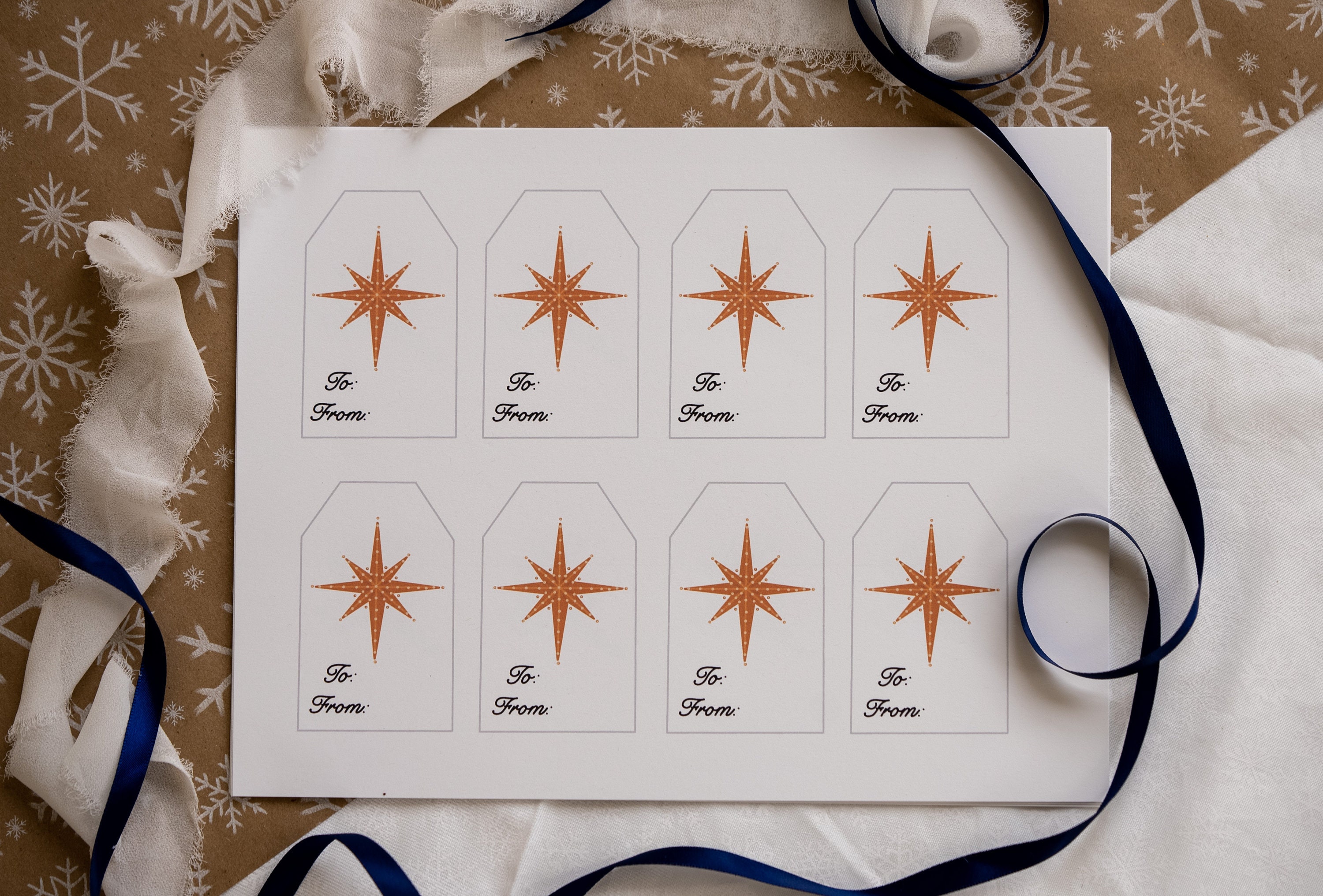 Star Gift Tags Christmas Themed Printable Gift Tags Downloadable ...