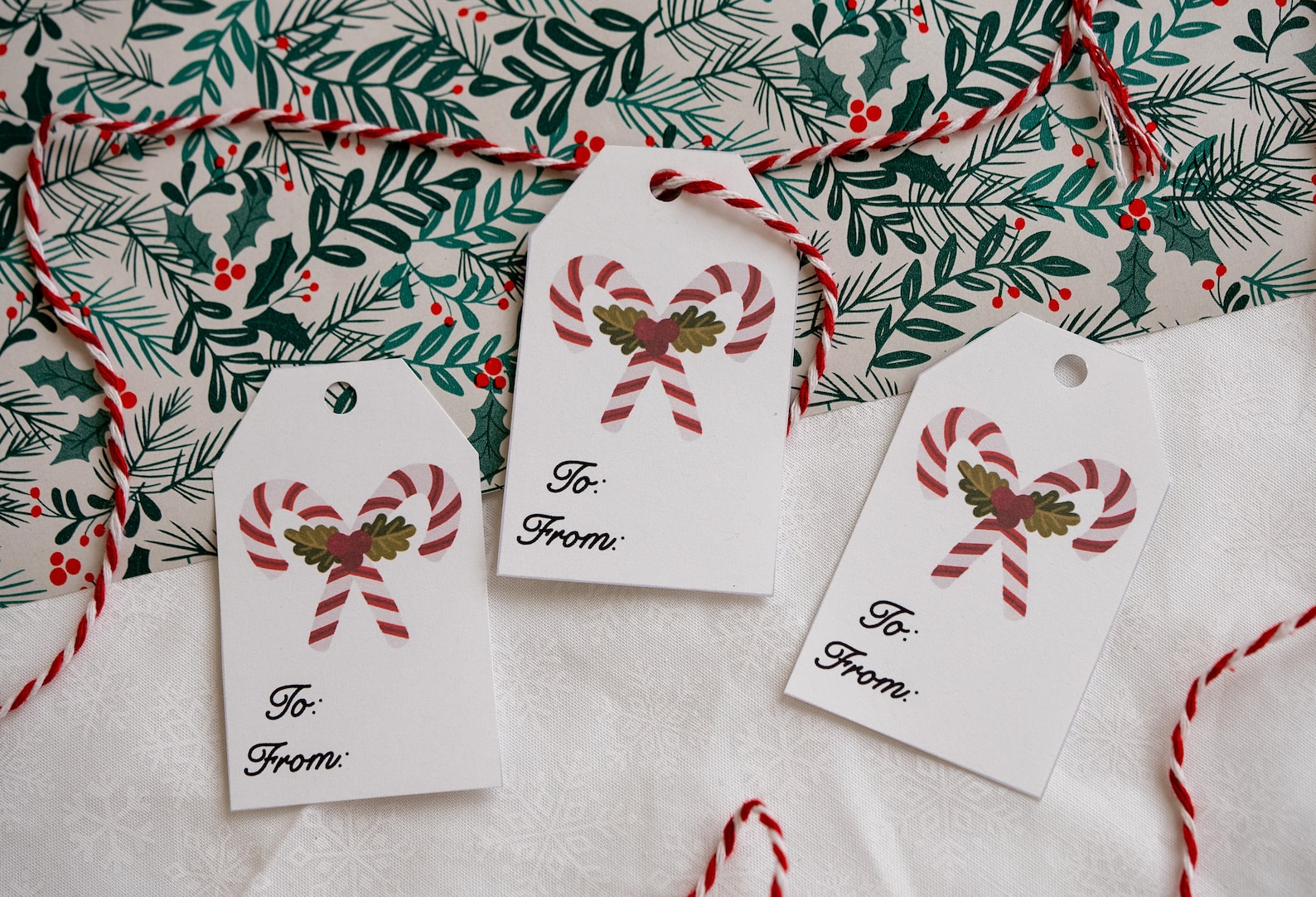 Candy Cane Gift Tags Christmas Themed Printable Gift Tags - Etsy