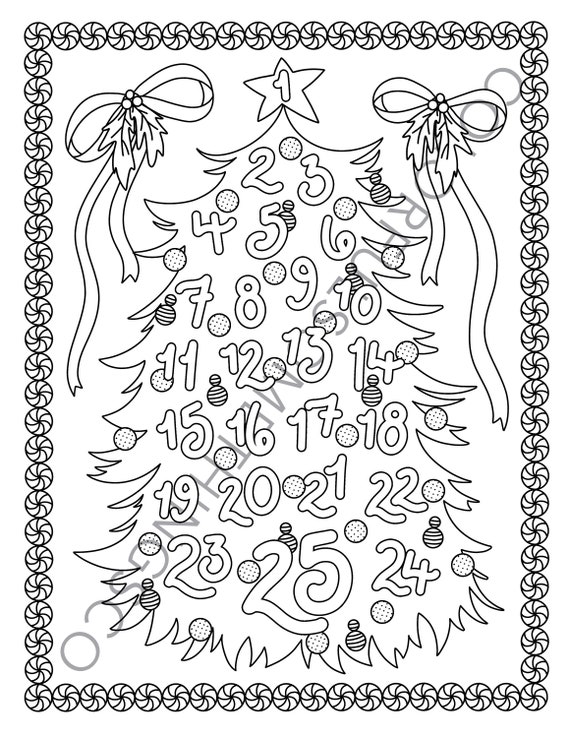 10 Ticks Christmas Calculator Coloring Pages