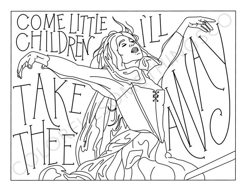 Hocus Pocus Coloring Pages Pack of 10 Digital Download Coloring Pages ...