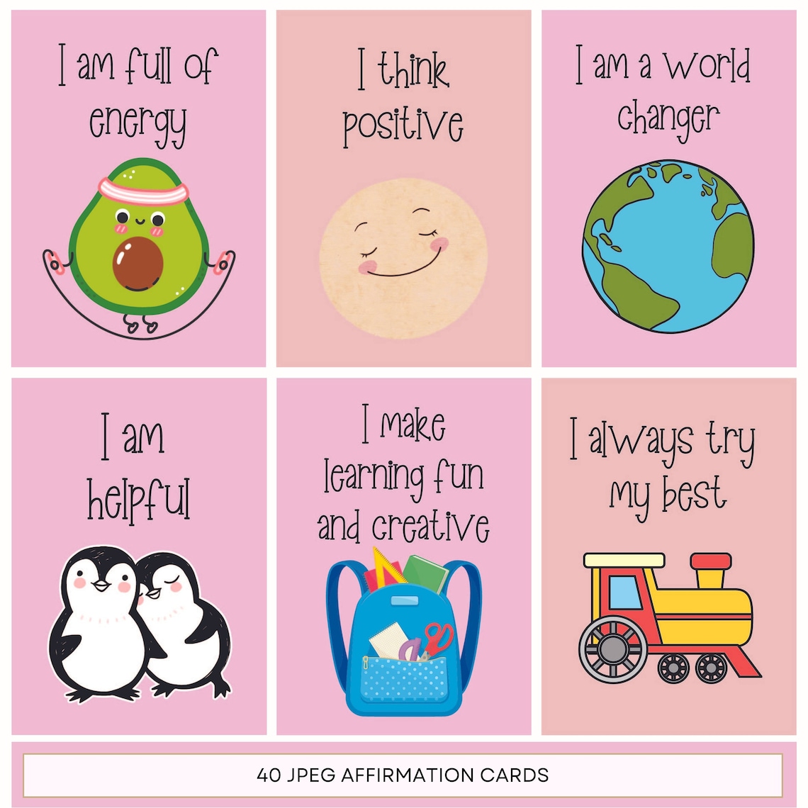 Printable Kids Affirmation Cards, Encouragement Cards for Kids ...